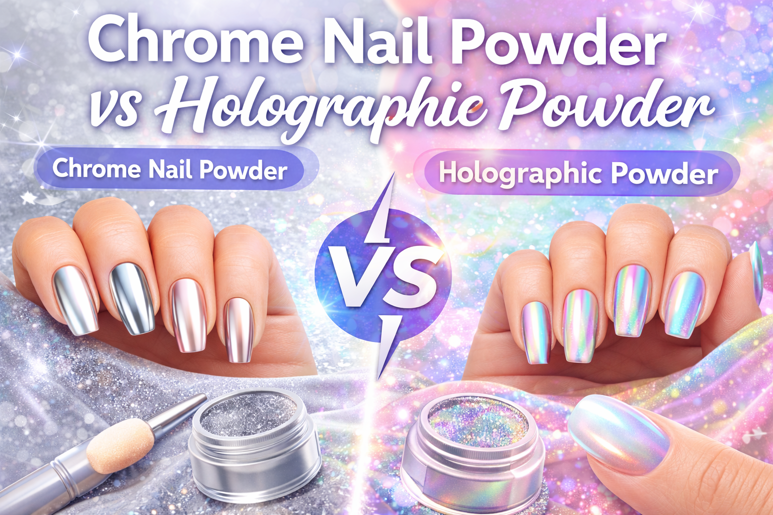 Chrome Nail Powder vs Holographic Powder: Key Differences and Which On
