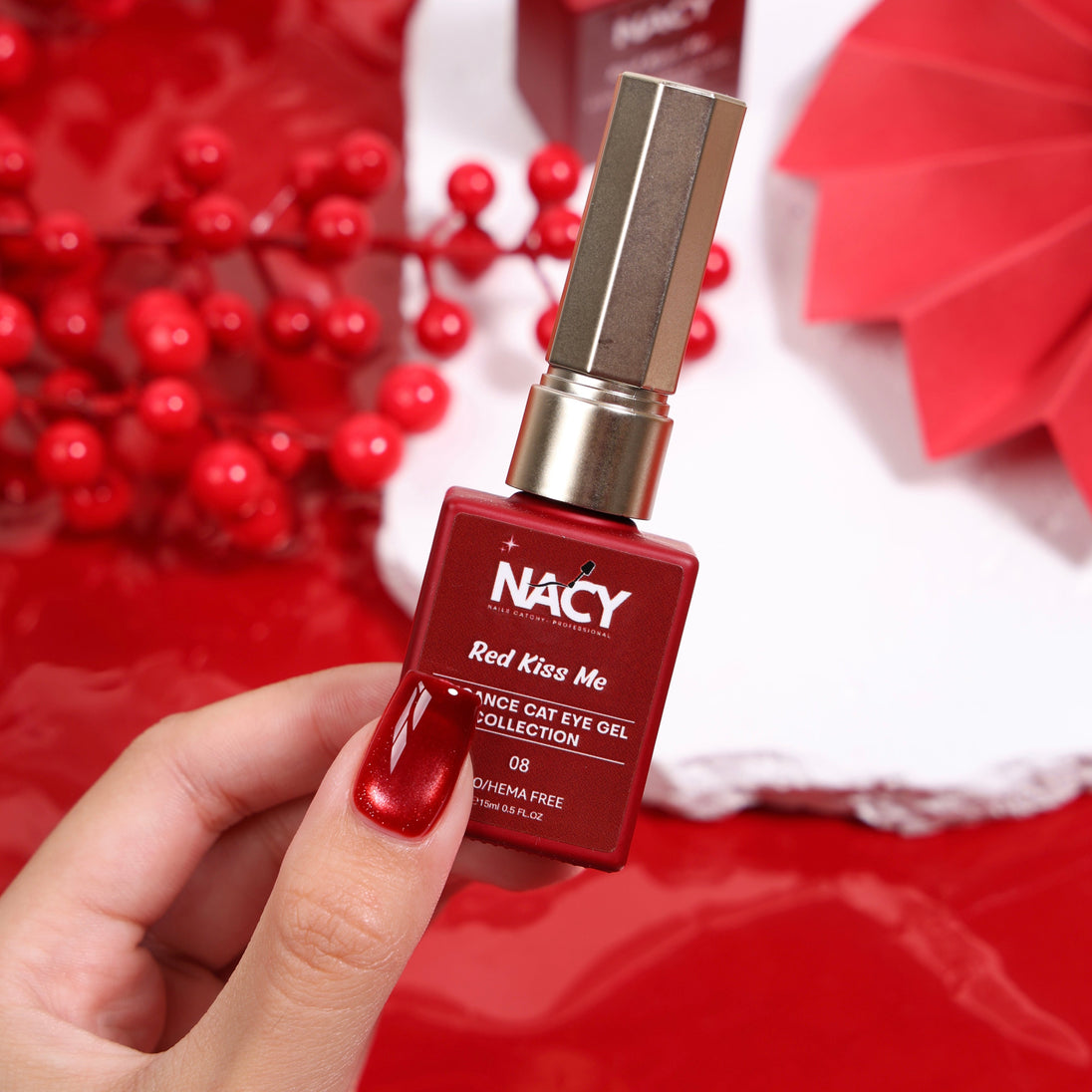 Nacy Ruby Red Cat Eye Gel 0.5oz - 08