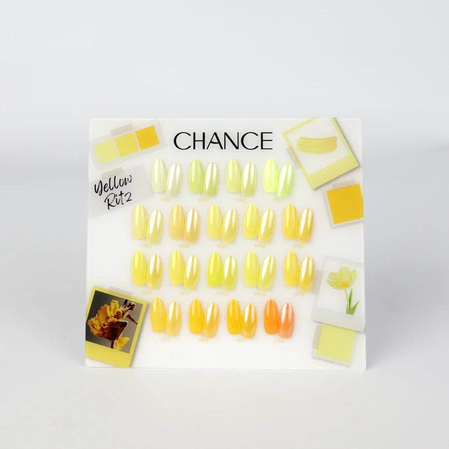 Chance Counter Display Color Chart - Yellow Ritz Collection 18 colors