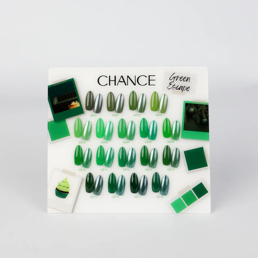 Chance Green Escape Collection 0.5oz - 18 Colors w/ 1 Counter Display,