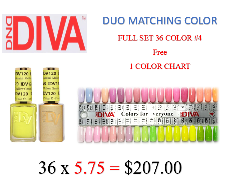 DND DIVA - MATCHING DUO - FULL SET 36 COLORS (#110 - #145) - #4 FREE 1