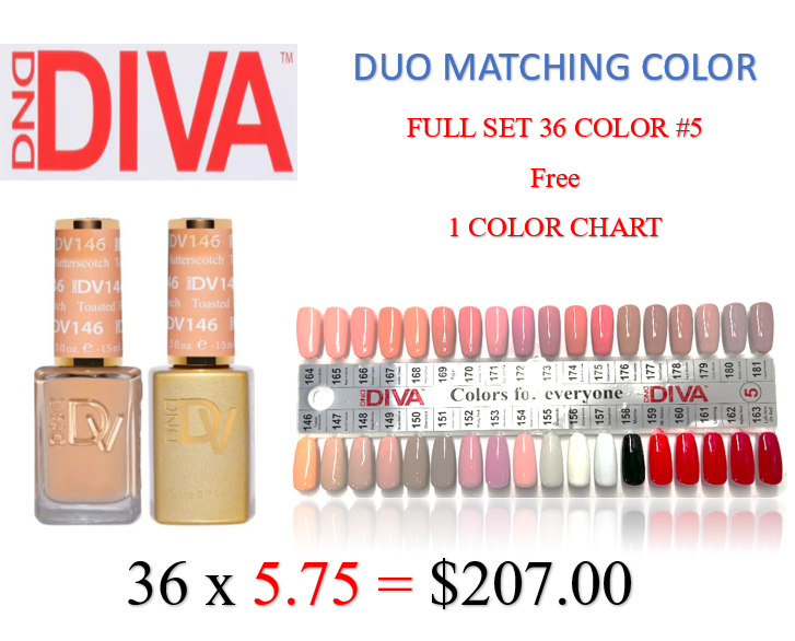 DND DIVA - Matching Duo - Full set 36 colors (#146 - #181) #5 - FREE 1