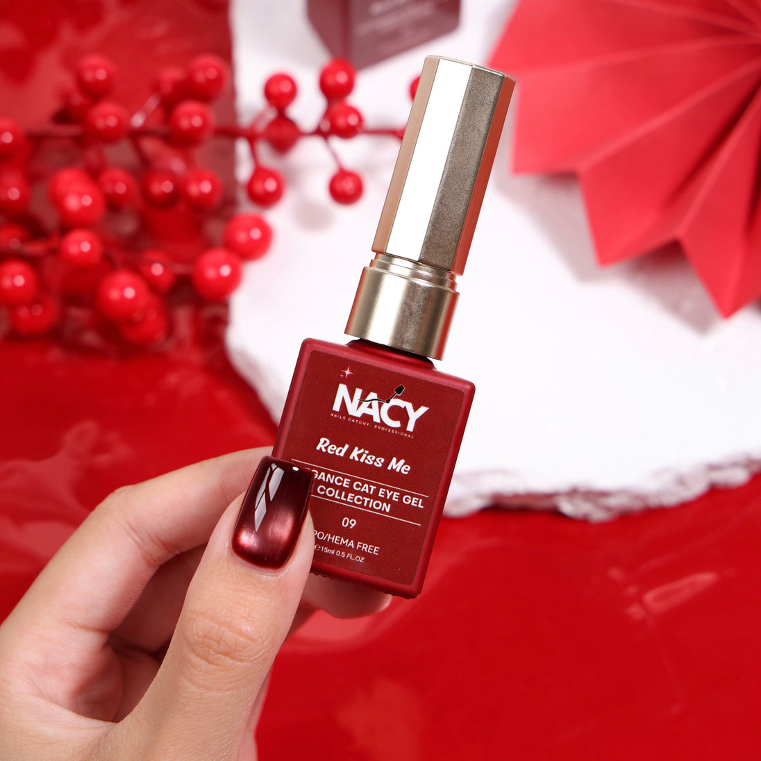 Nacy Ruby Red Cat Eye Gel 0.5oz - 09