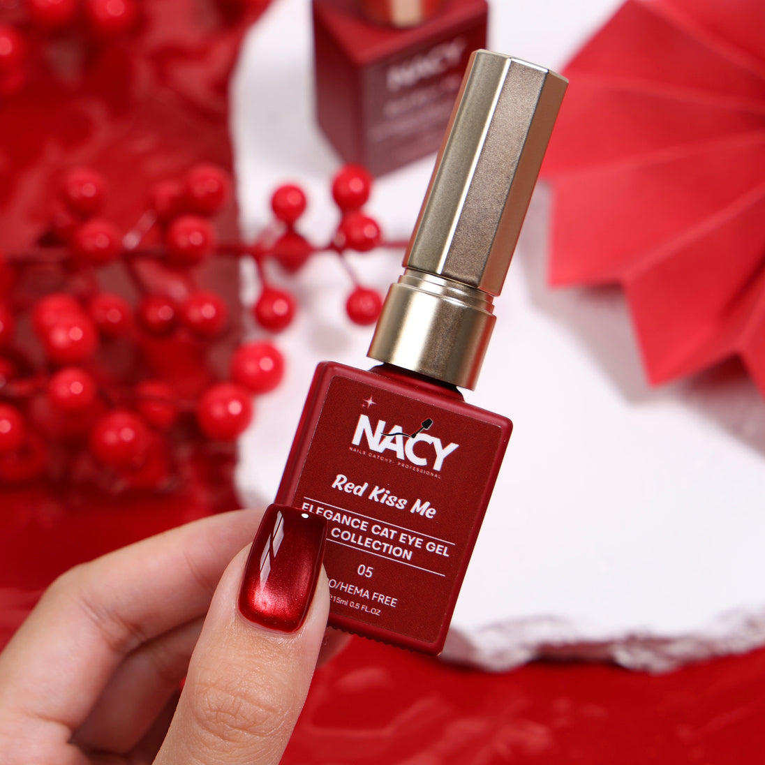Nacy Ruby Red Cat Eye Gel 0.5oz - 05