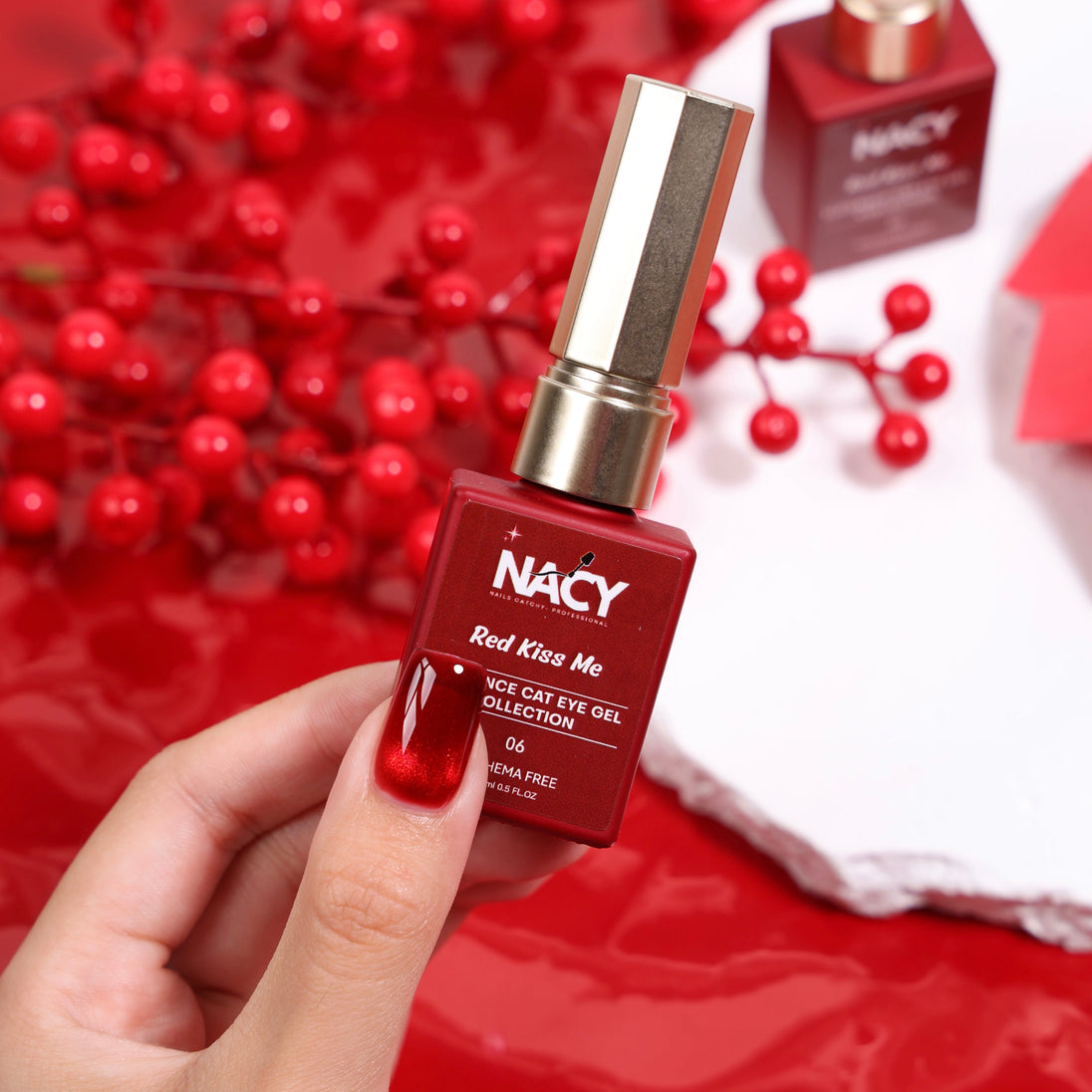 Nacy Ruby Red Cat Eye Gel 0.5oz - 06