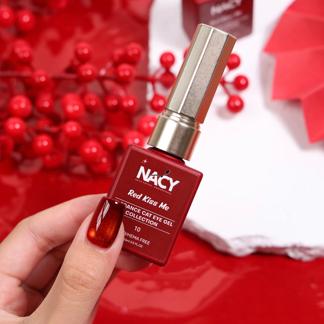 Nacy Ruby Red Cat Eye Gel 0.5oz - 010