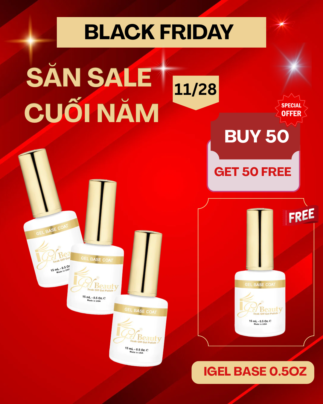 [BFCM 25] Deal Igel Base Coat 0.5oz - Buy 50 Get 50 Free