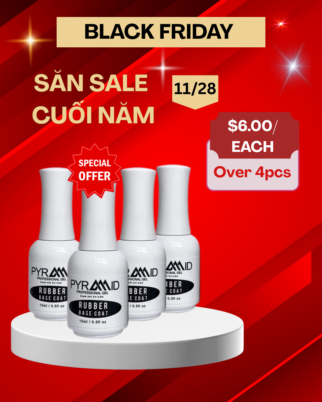 [ BFCM 25 ] Deal Pyramid Rubber Base Coat Gel 0.5oz