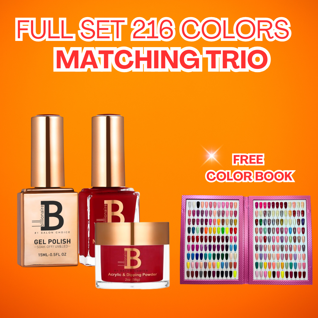Billionaire Full Set Matching Trio 216 Colors Free Color Chart Book