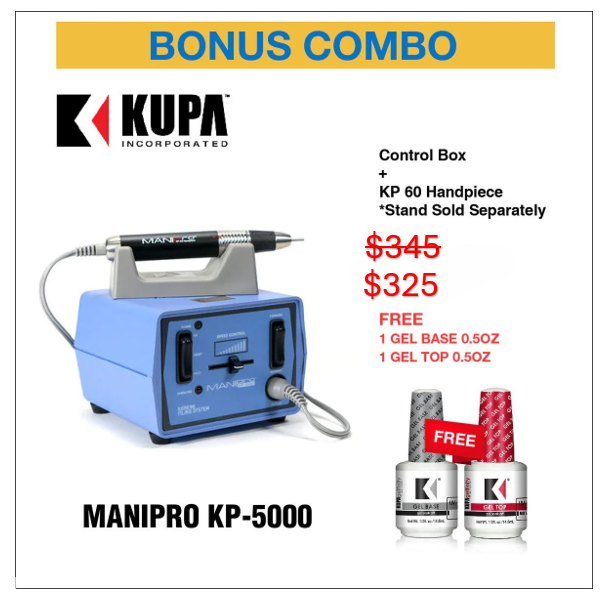 Kupa ManiPro KP-5000+ KP-60 Handpiece - Free 1 Gel Base & 1 Gel Top 0.