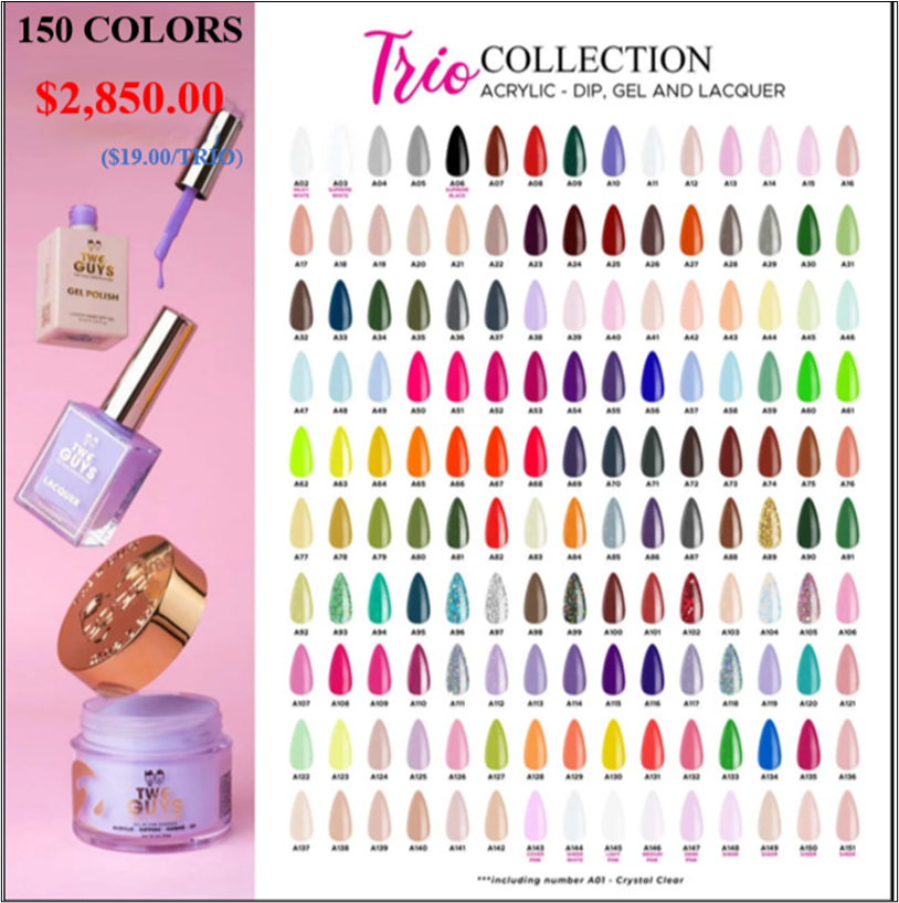 2GUYS TRIO MATCHING COLOR - FULL SET 150 COLORS (A02-A151) W/ 1 COLOR